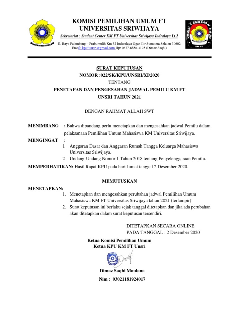 SK Timeline Kpu FT 2020 | PDF