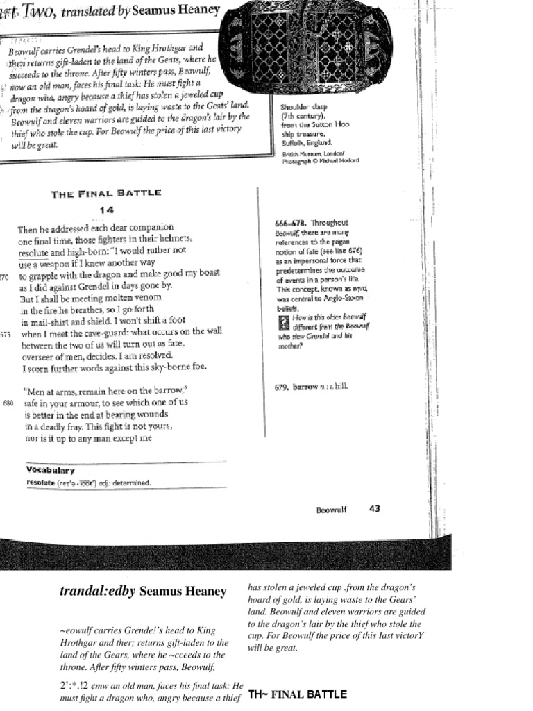 Beowulf's Final Battle with the Dragon | PDF | Beowulf | Geats