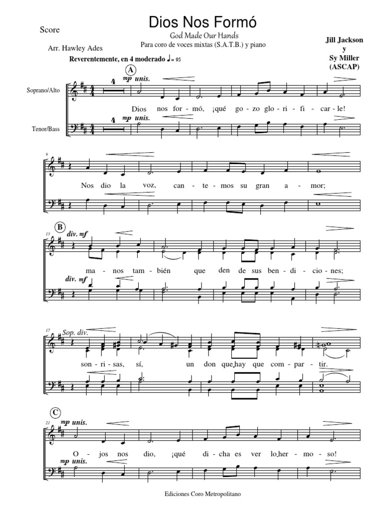 Dios Nos Formó PART | PDF | Elementos de la música | Composiciones