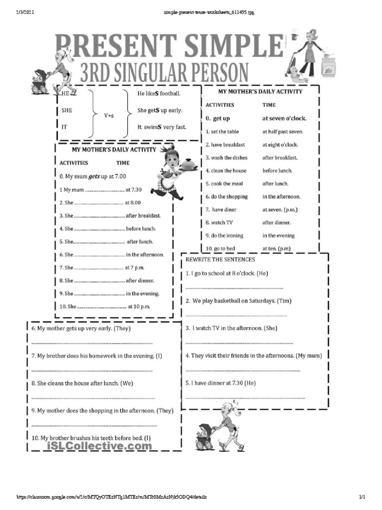 Simple Present Tense Worksheets | PDF