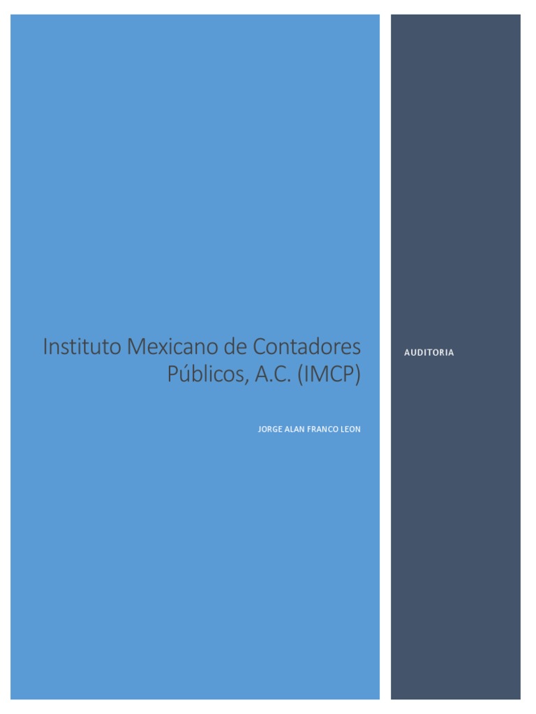 Instituto Mexicano de Contadores Públicos, A.C. (IMCP) | PDF | Contador | Contabilidad