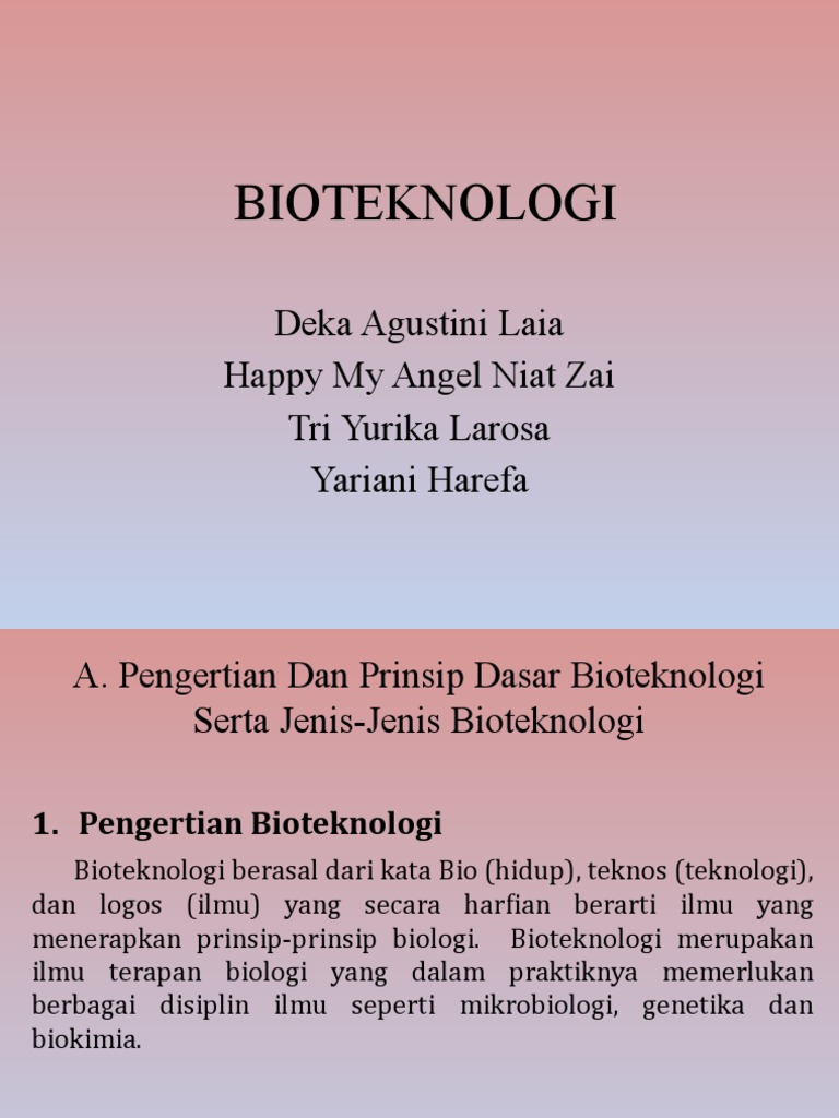 BIOTEKNOLOGI | PDF | Teknologi & Rekayasa