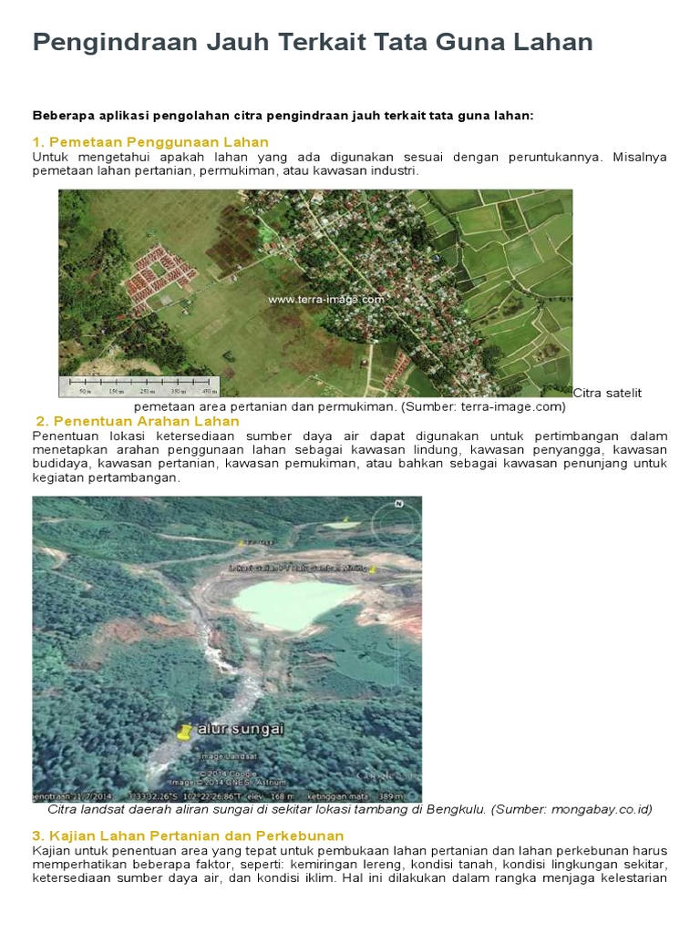 Manfaat Penginderaan Jauh untuk Tata Guna Lahan | PDF | Griya & Taman ...
