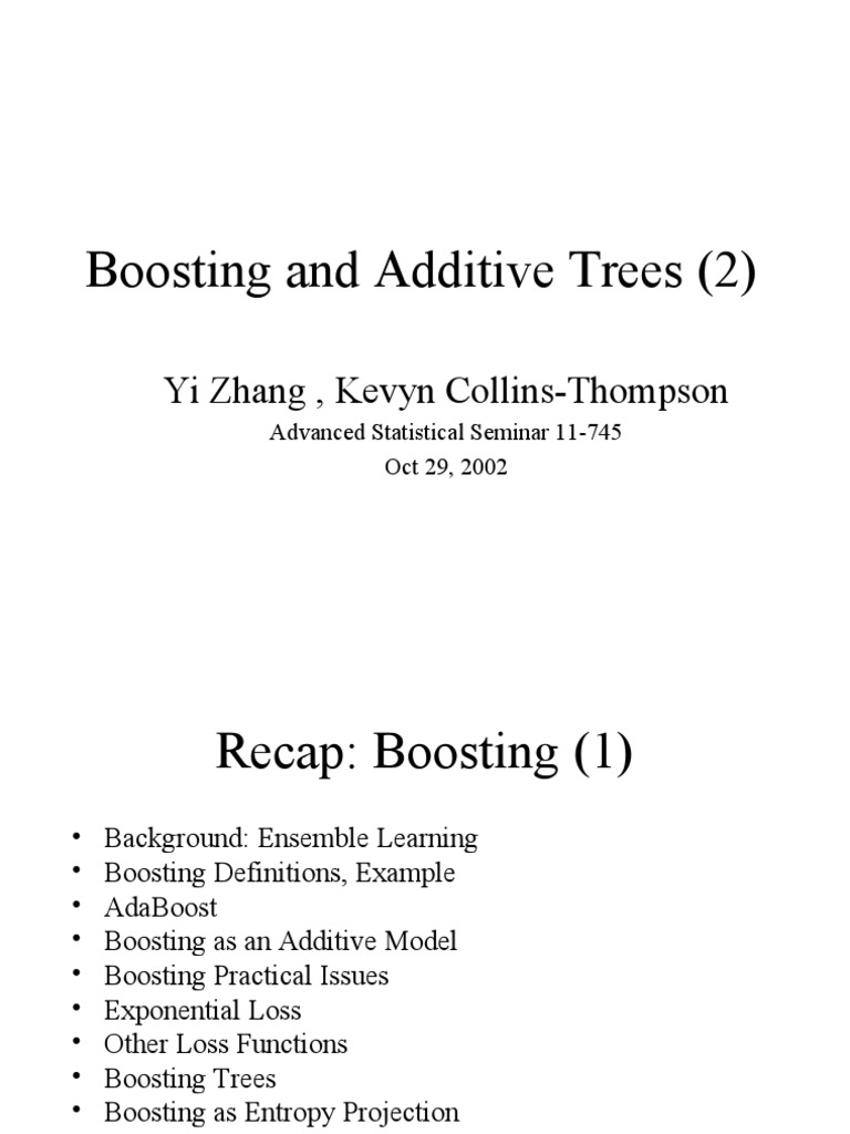 Boosting and Additive Tree | PDF | Theoretical Computer Science ...