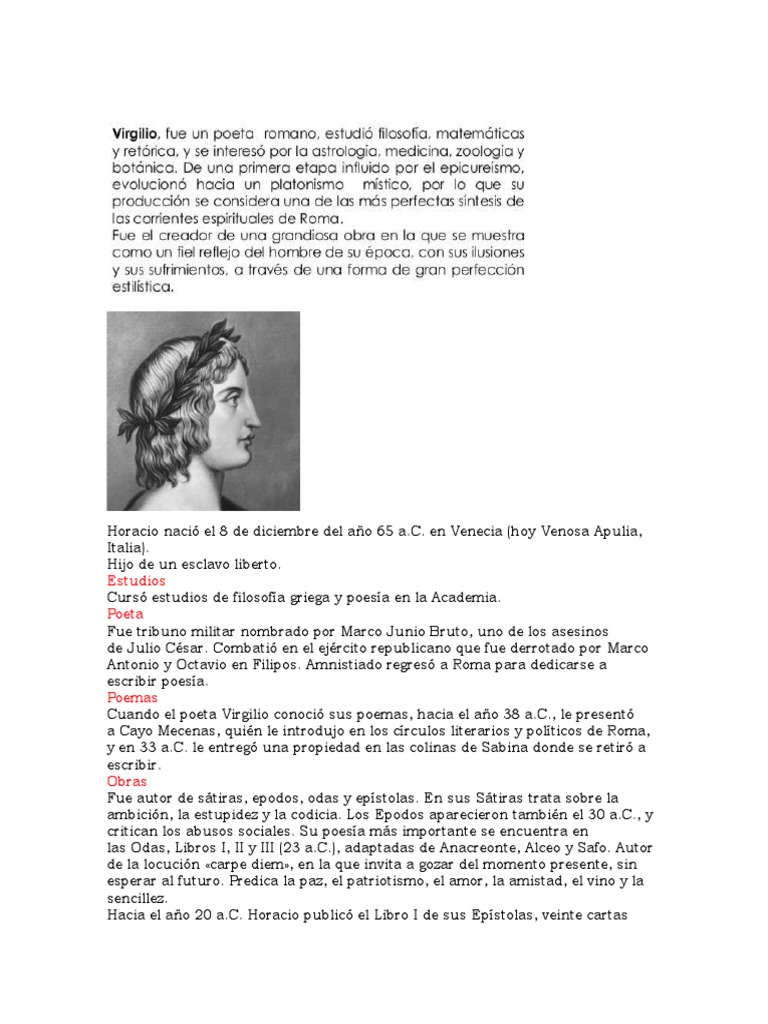 Horacio y Catulo: Poetas Latinos Clásicos | PDF | Horacio | Poesía