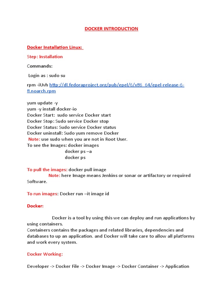 Step: Installation: Docker Introduction Docker Installation Linux | PDF | Sudo | Software
