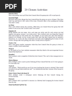 15 Fun Closing Activities For Groups | PDF | Concept | Learning