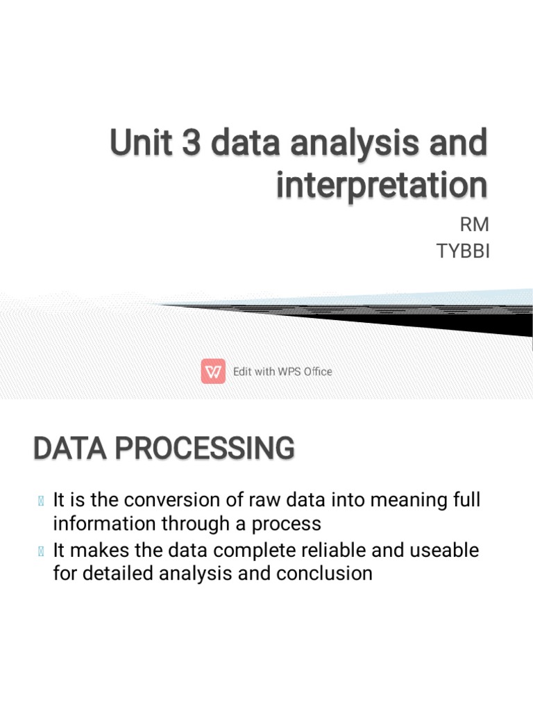Unit 3 Data Analysis and Interpretation | PDF