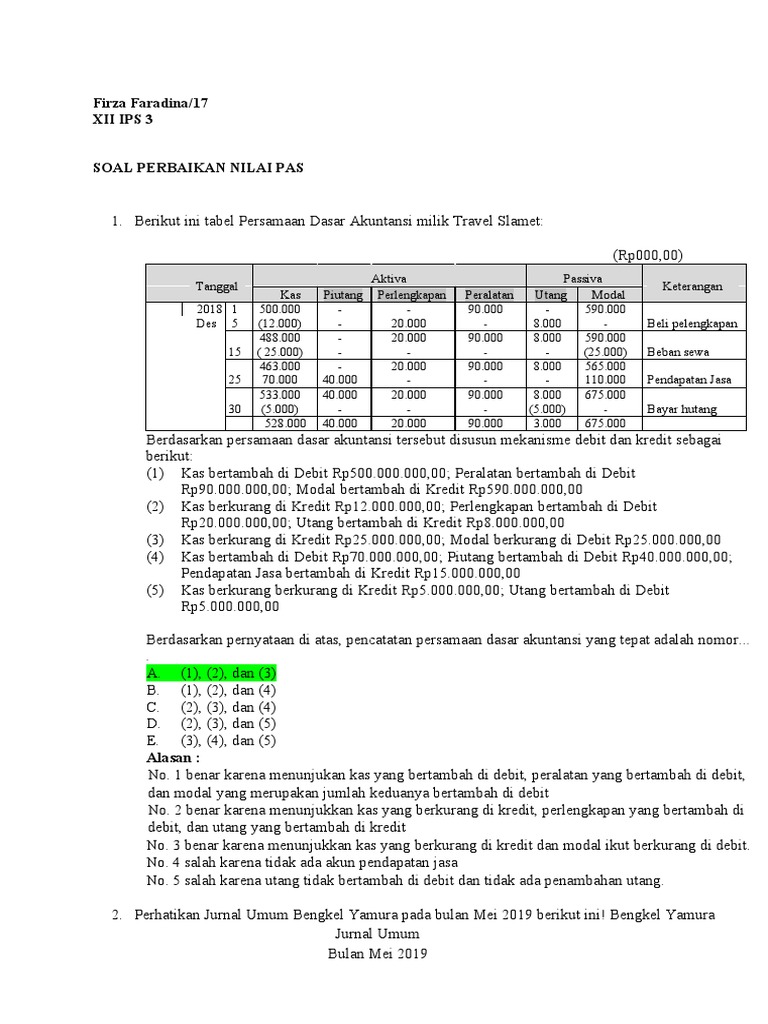 SOAL Untuk Perbaikan Nilai PAS Des 2021 C1 | PDF | Hukum