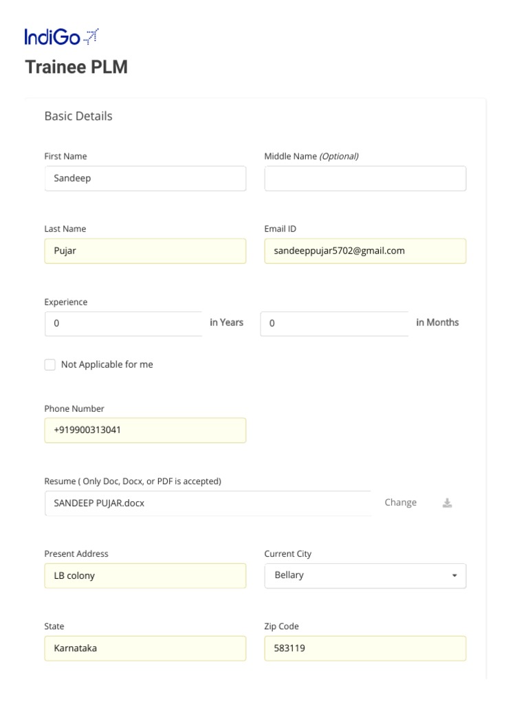 Apply For Trainee PLM at IndiGo | PDF | Privacy