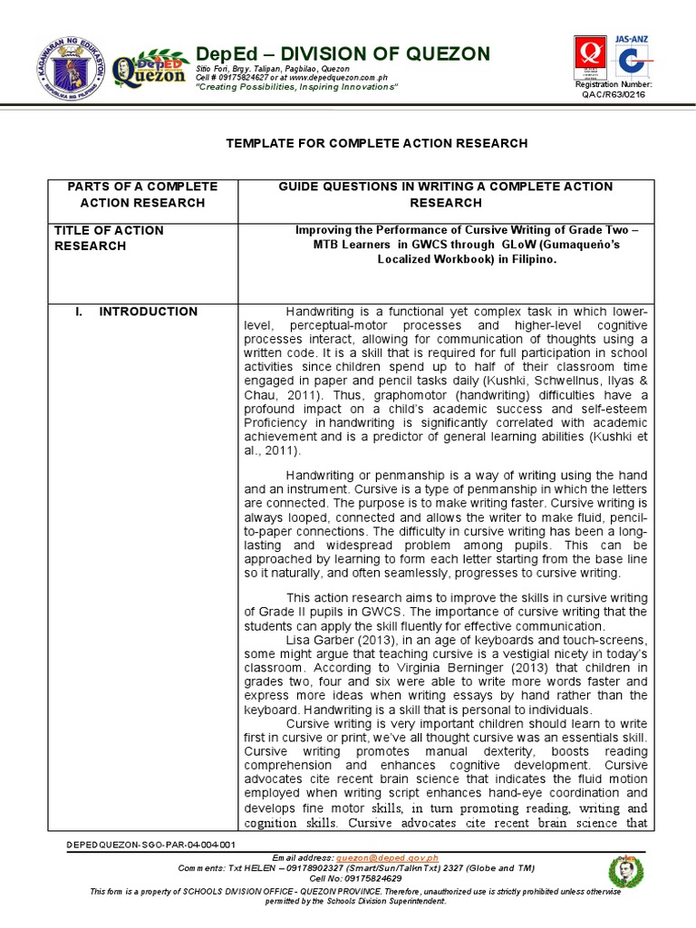 Deped - Division of Quezon | PDF | Methodology | Mental Disorder