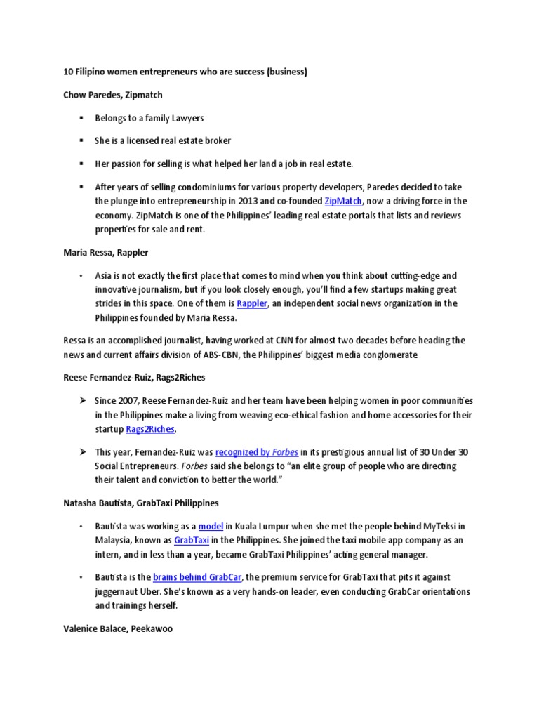 10 Filipino Women Entrepreneurs Who Are Success (Business) Chow Paredes ...