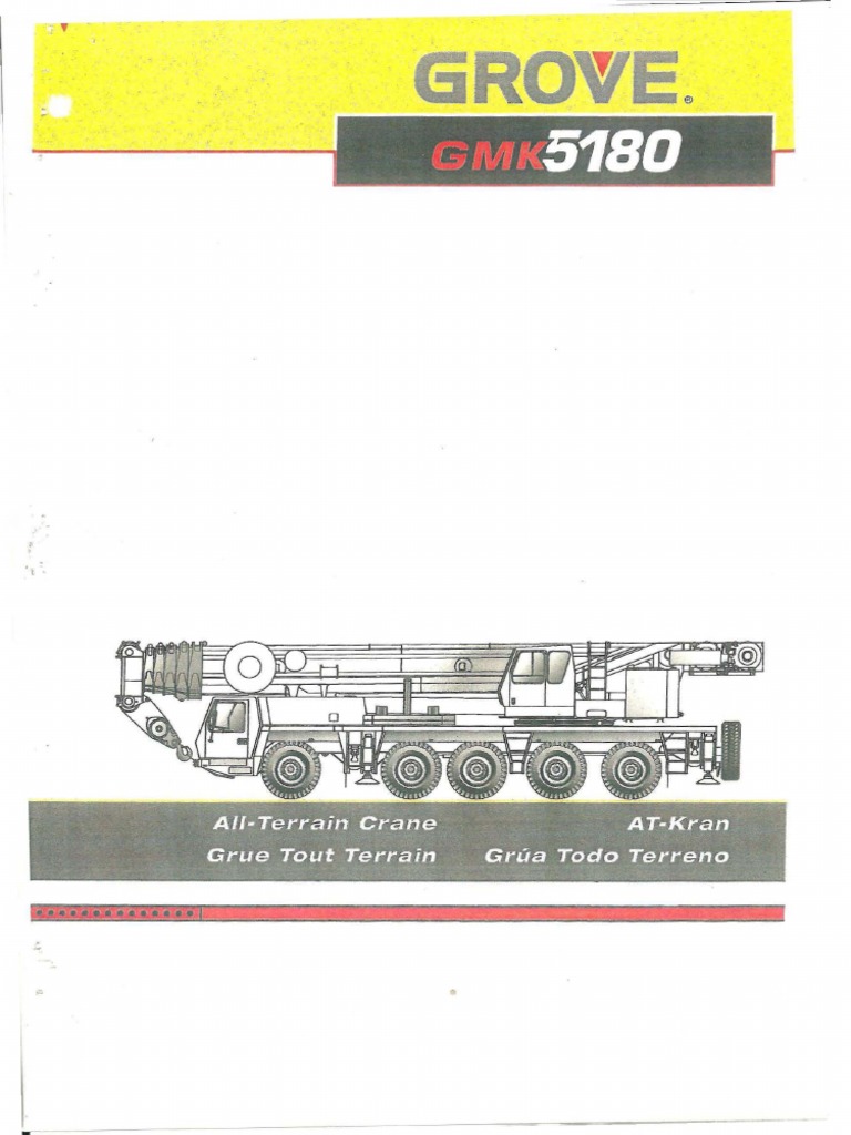 Grove GMK5180 Spec Eu | PDF | Engenharia de Transporte | Máquinas rotativas