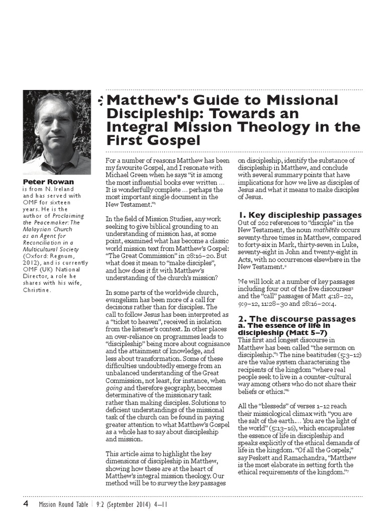 Discipleship Insights from Matthew's Gospel | PDF | Gospel Of Matthew ...