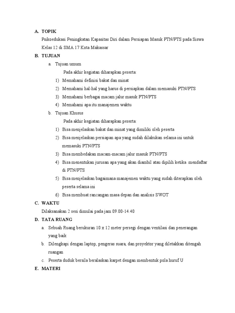 Rancangan Psikoedukasi | PDF