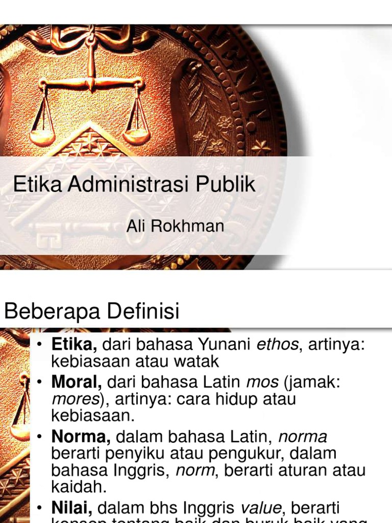 Etika dalam Administrasi Publik | PDF | Karier & Perkembangan