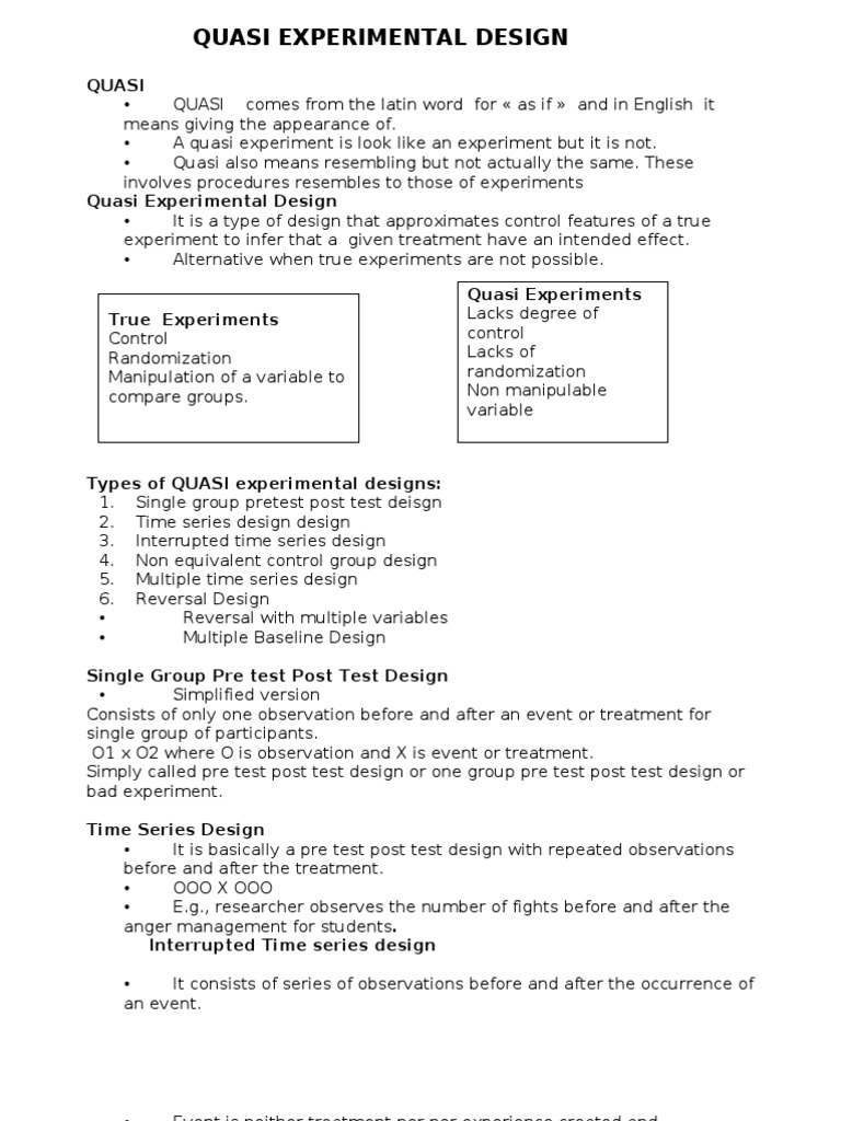 Quasi-Experimental Design Overview | PDF | Experiment | Program Evaluation