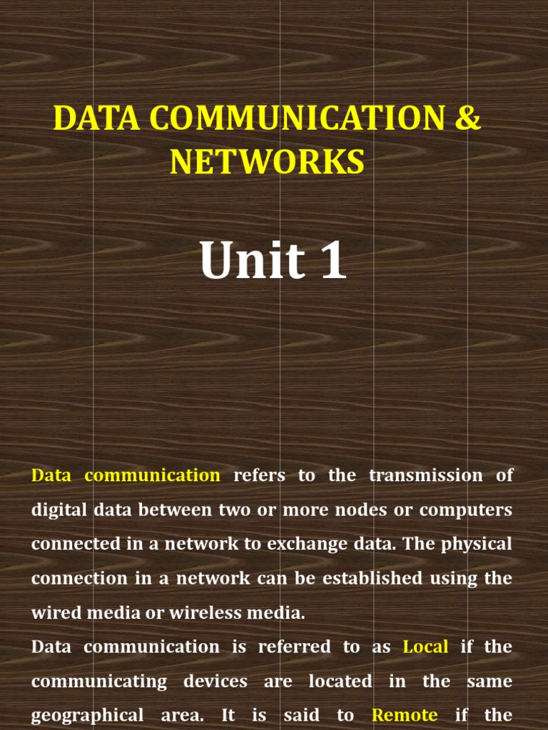 Data Communication And Networks Unit 1 Pdf Computer Network Network Topology 