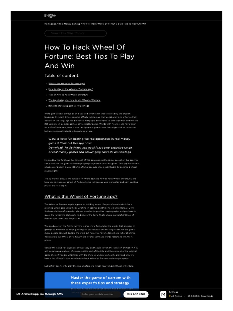 How To Hack Wheel of Fortune Best Tips To Play and Win - GetMega | PDF ...
