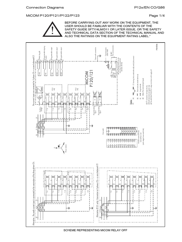 MiCOM Relay Connection Diagrams | PDF | Computer Engineering | Electric ...