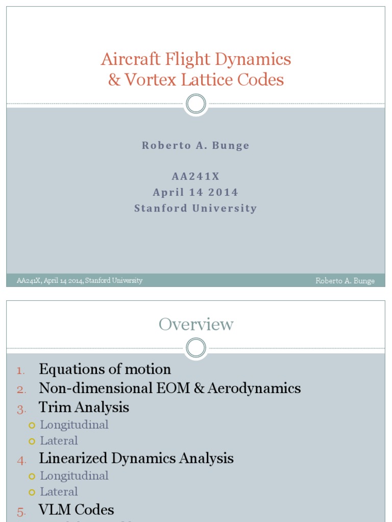 Longitudinal Motion and VLM Analysis | PDF | Flight Dynamics (Fixed ...