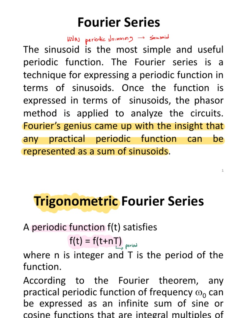 Fourier Series | PDF | Trigonometric Functions | Electrical Network Fourier Series | PDF | Trigonometric Functions | Electrical Network