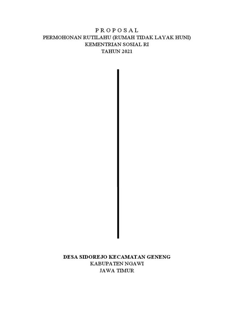 Proposal: Permohonan Rutilahu (Rumah Tidak Layak Huni) Kementrian ...