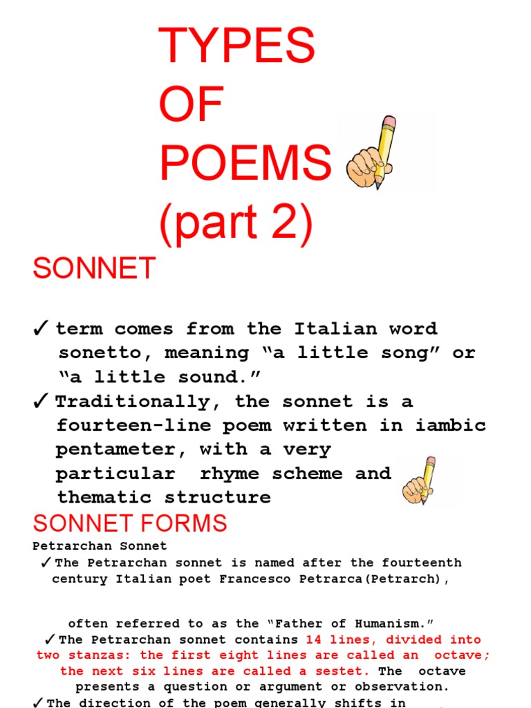 Types OF Poems (Part 2) : Sonnet | PDF | Art