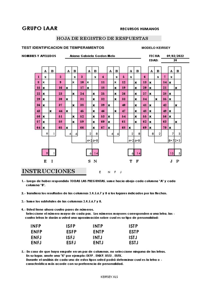 Test Keirsey Pdf