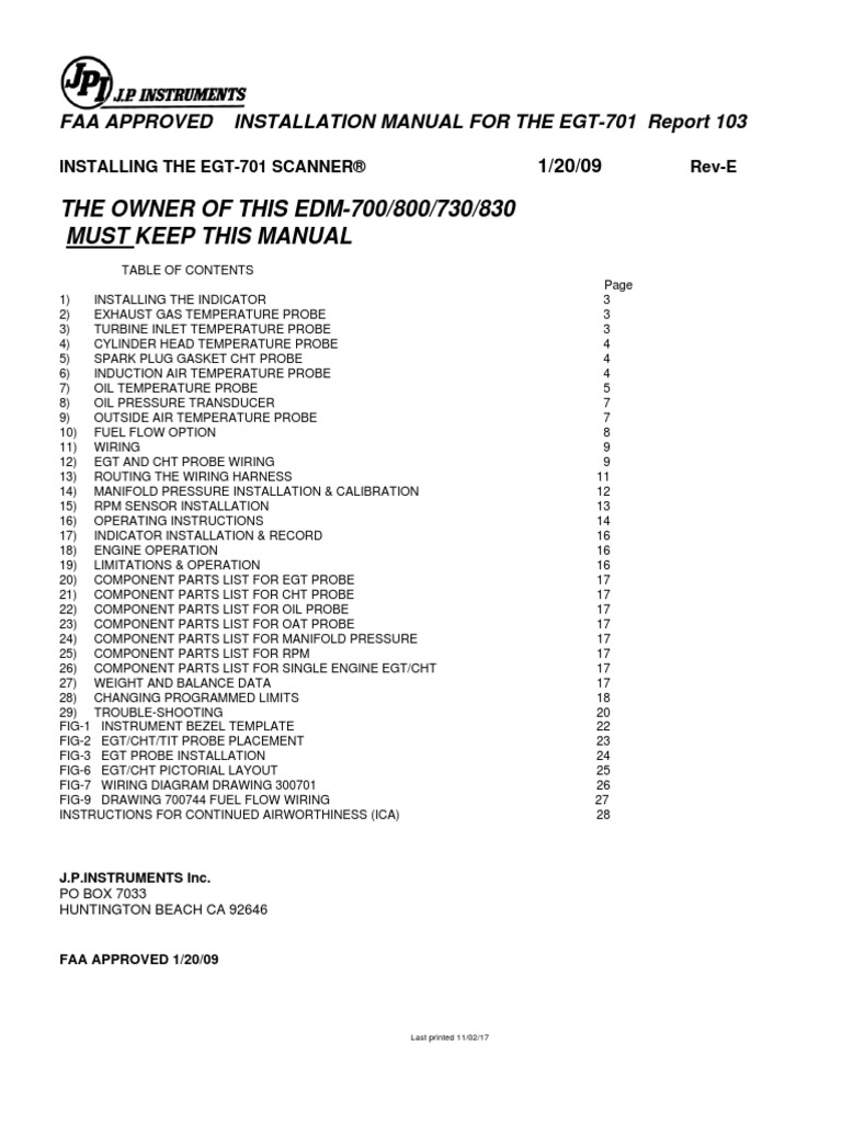JPI-EDM INST-103-RevE-10-09JFP-Checked | PDF | Carburetor | Throttle