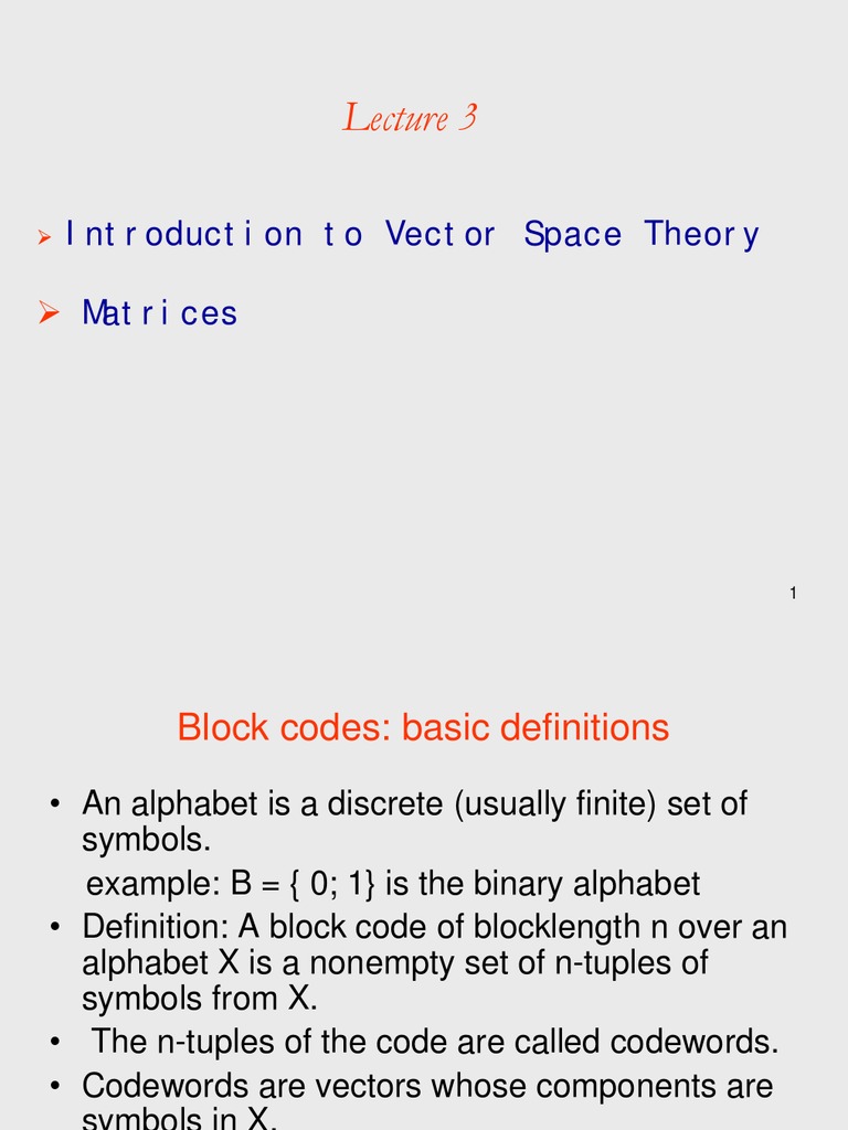 Itc Lecture3 | PDF | Linear Subspace | Vector Space