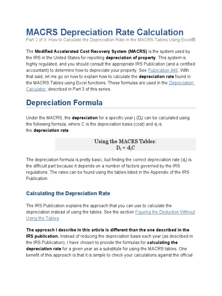02.MACRS Depreciation Rate Calculation | PDF | Depreciation | Economies
