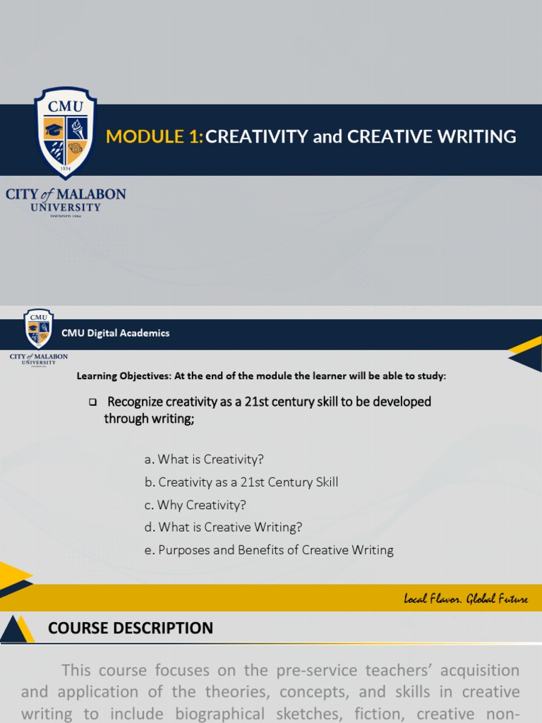 Module 1: Creativity in Writing | PDF | Creativity | Creative Writing