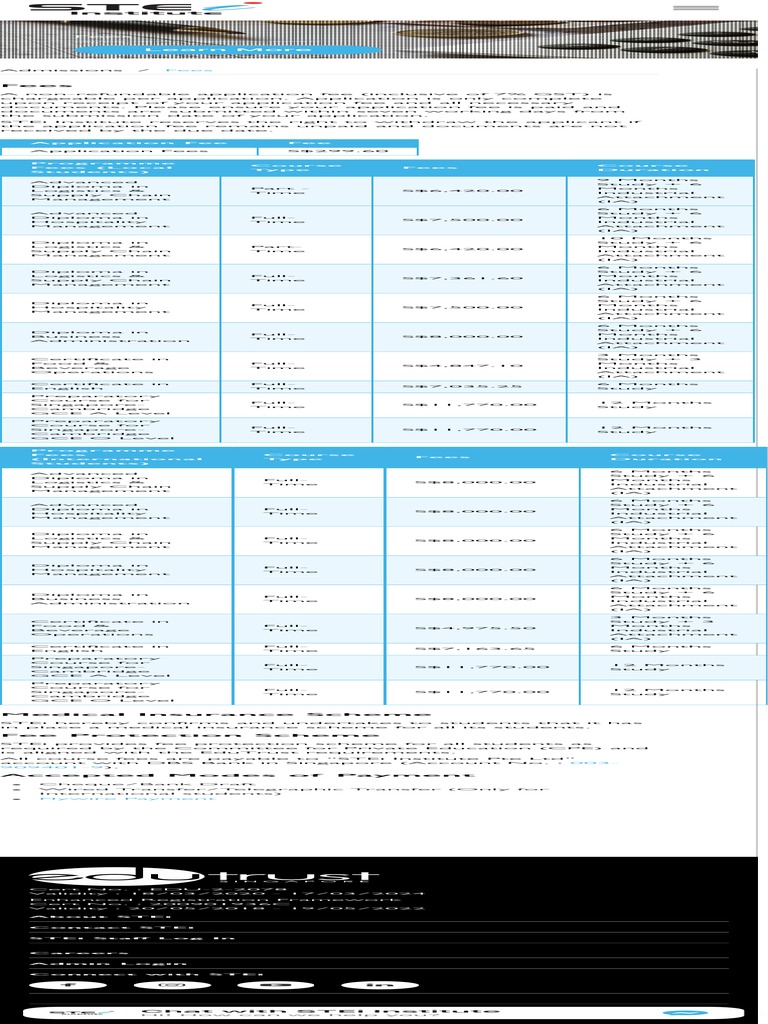 Fees STEi Institute | PDF | Diploma