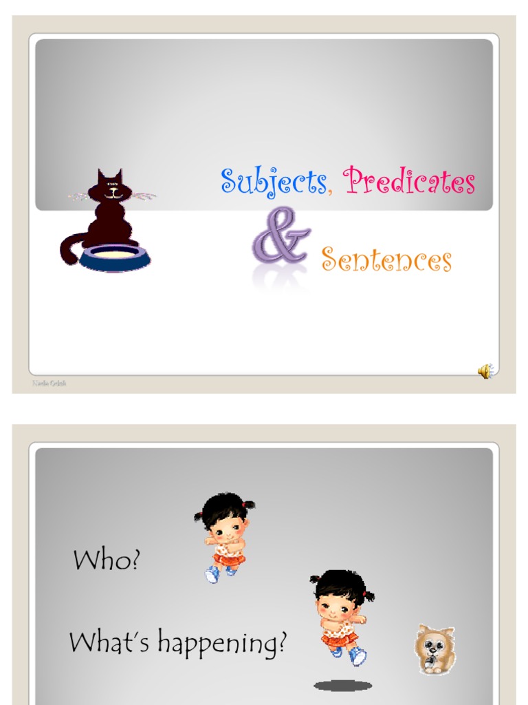 Subject, Predicate&Sentences | PDF | Subject (Grammar) | Sentence ...