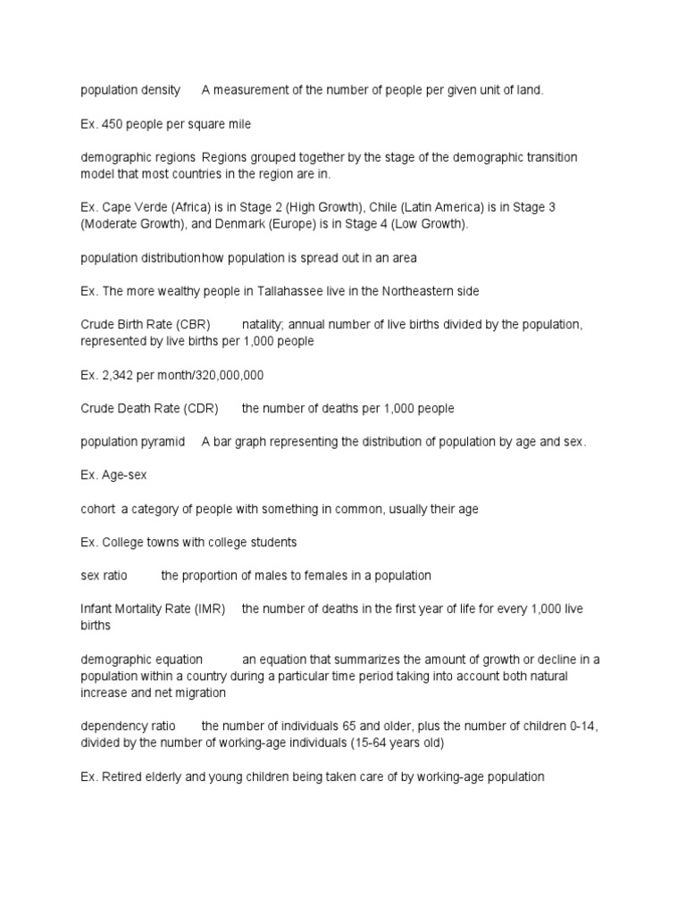 AP Human Geography Unit 2 - Population and Migration | PDF | Human ...