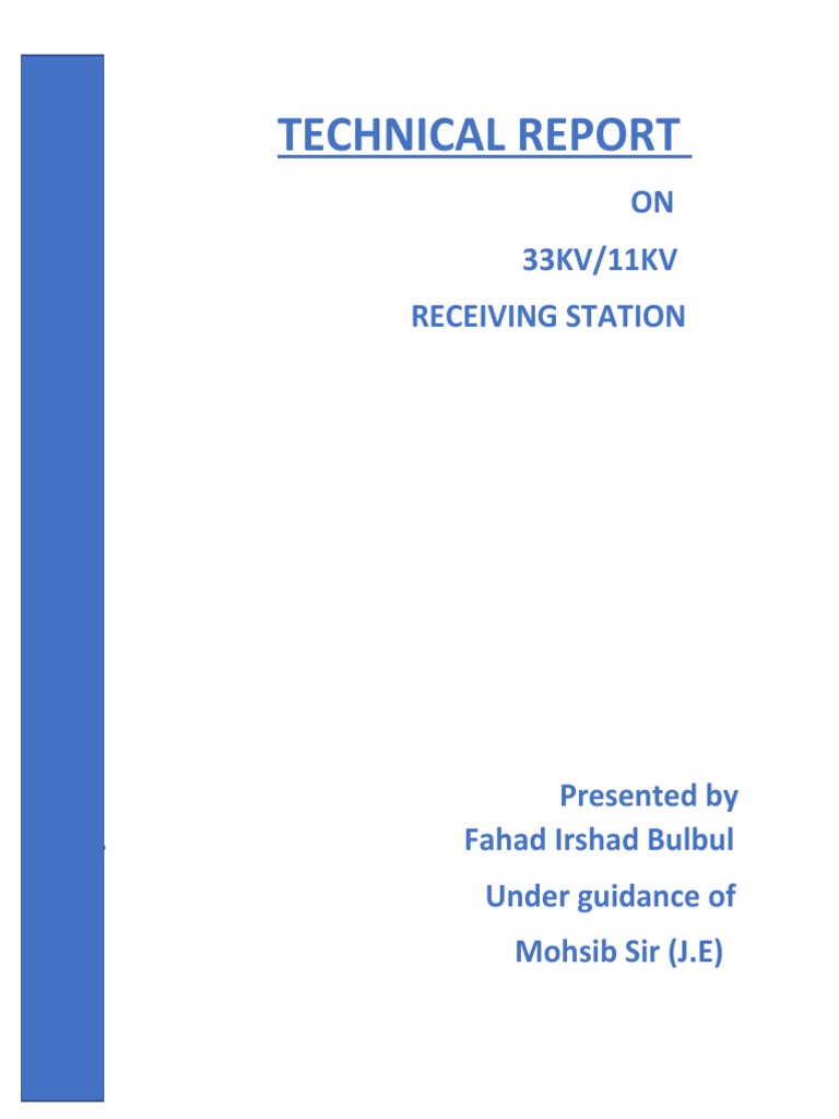Technical Report: ON 33KV/11KV Receiving Station | PDF | Electrical ...