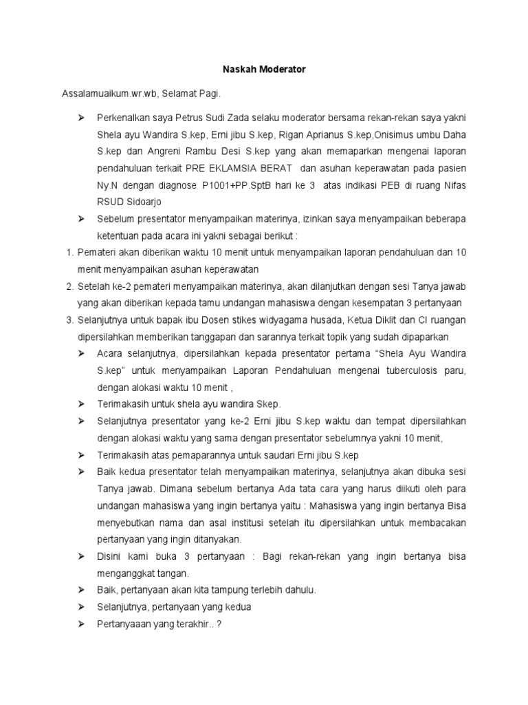 Naskah Moderator SEMINAR | PDF