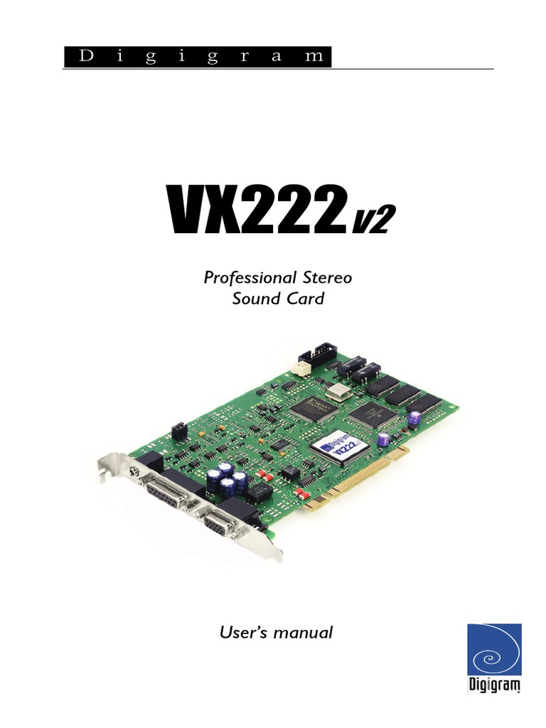 Digigram VX222v2 | PDF | Installation (Computer Programs) | Windows 2000