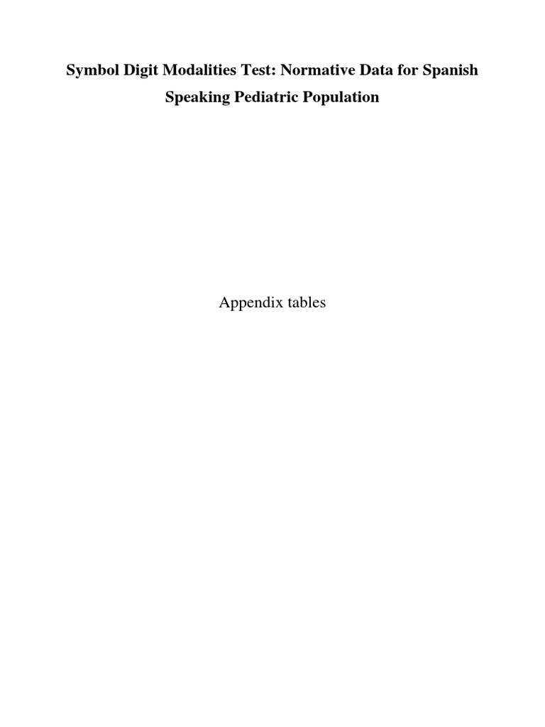 Arango - Et Al. - Symbol Digit Modalities Test. Normative Data For ...