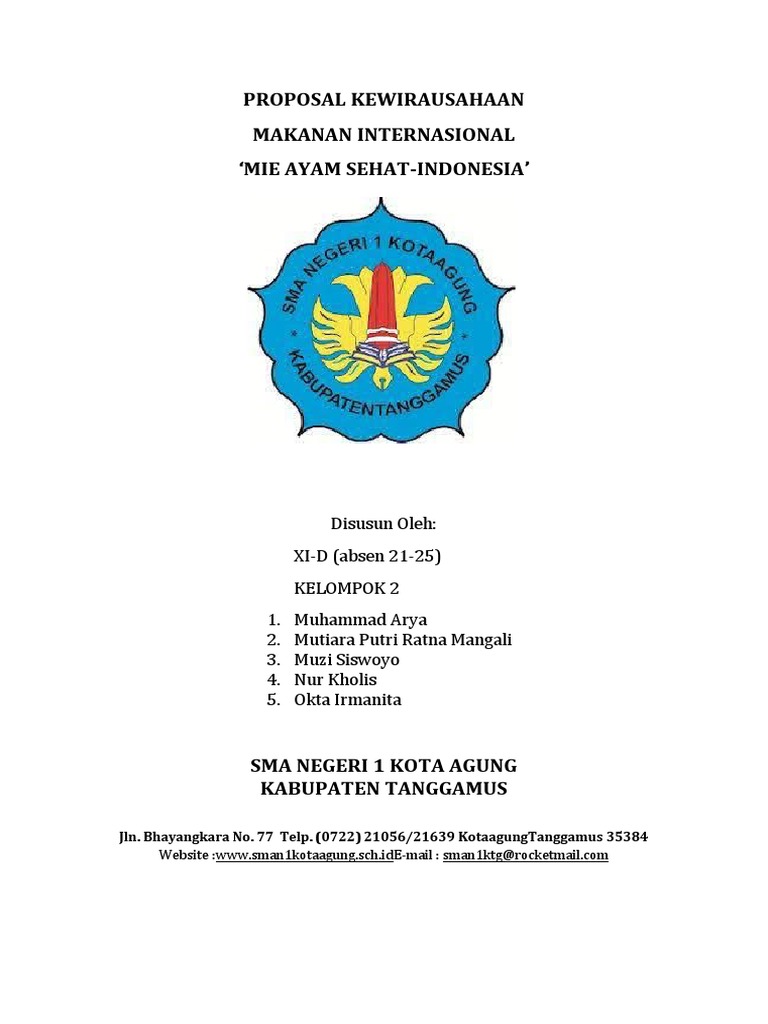 Proposal Usaha Mie Ayam Sehat Indonesia | PDF | Bisnis | Memasak ...