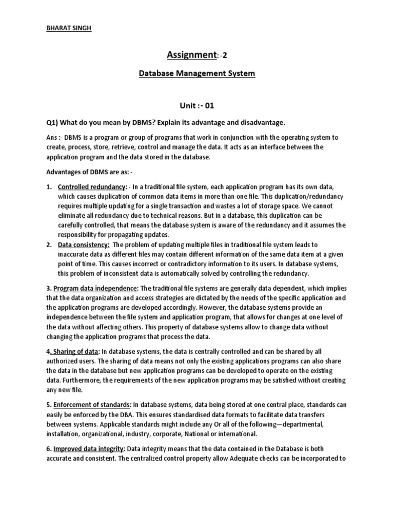 Dbms Assignment-2 | PDF | Databases | Relational Database