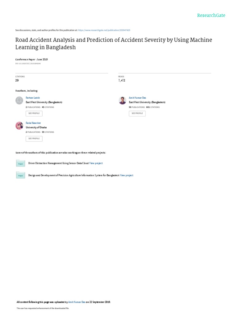 Road Accident Analysis and Prediction of Accident Severity by Using ...