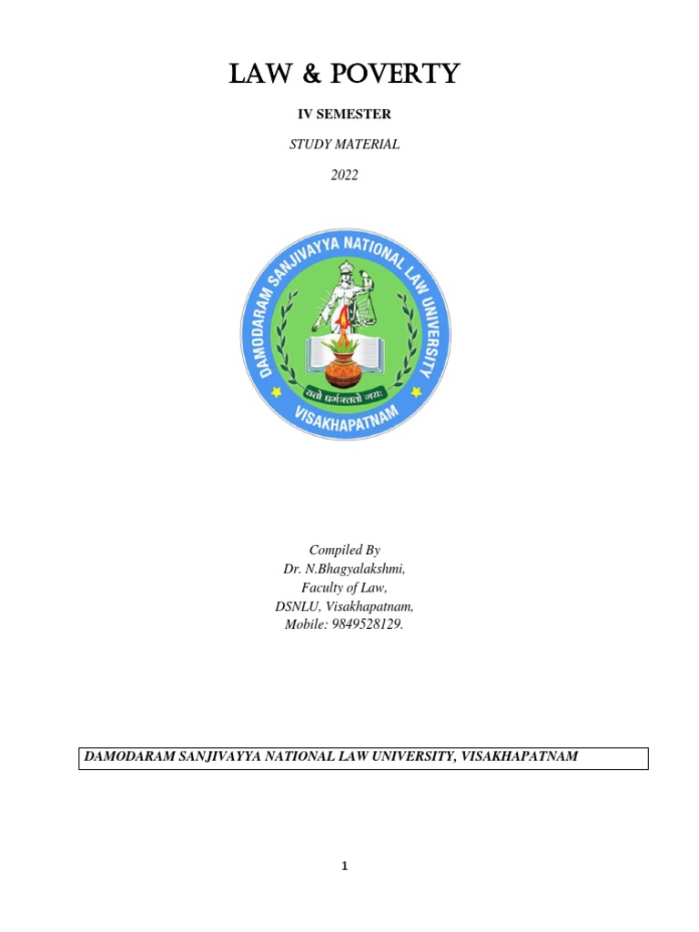 Law & Poverty Case Method Study Material by Dr. N. Bhagyalakshmi | PDF ...