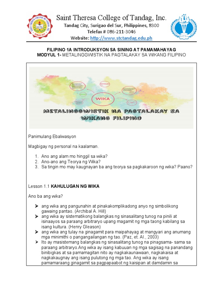 Fil 1 A Readings | PDF