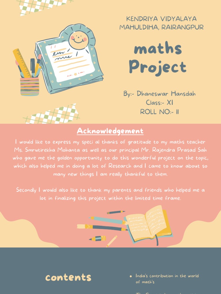 Kendriya Vidyalaya Mahuldiha, Rairangpur: Maths Project | PDF ...
