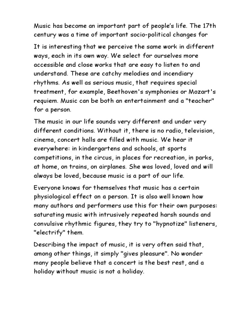 Music Has Become An Important Part of Life | PDF | Performing Arts