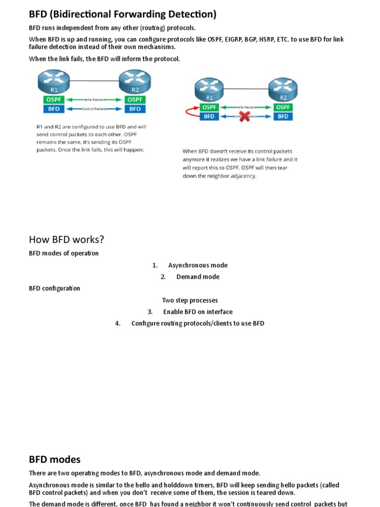 BFD (Bidirectional Forwarding Detection) | PDF