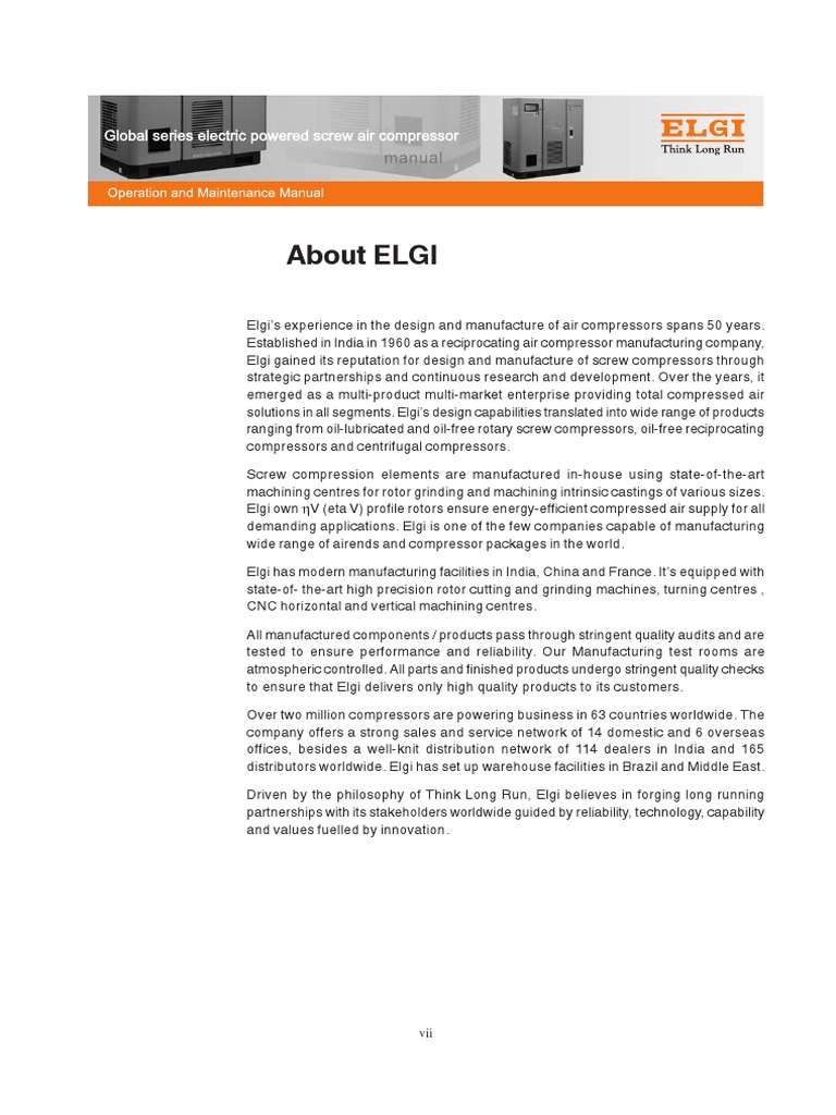 ELGI OM Manual AirCompressor | PDF | Binary Coded Decimal ...