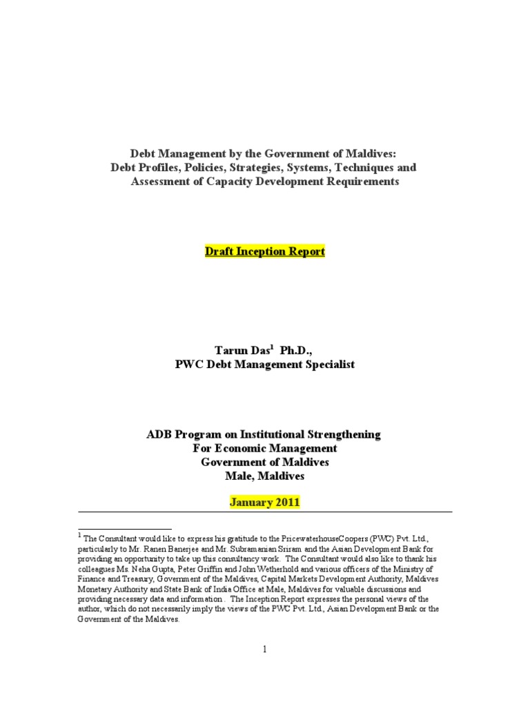External Debt Management in Maldives - Tarun Das | PDF
